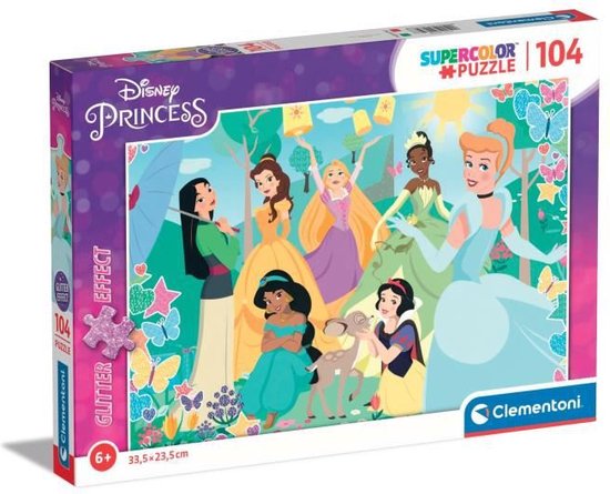 Clementoni - Puzzel - 104 Stukjes - Glitter Princess - Disney Puzzel Voor Kinderen | bol