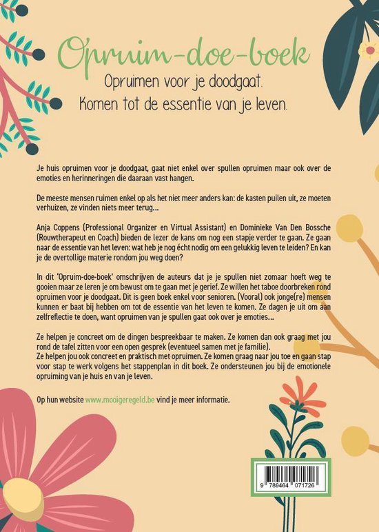 Opruim-Doe-boek Werkboek, Anja Coppens & Dominieke van den Bossche ...