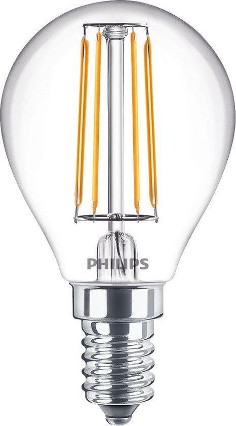 Philips LED Filament E14 - 4.3W (40W) - Koel Wit Licht - Niet Dimbaar ...