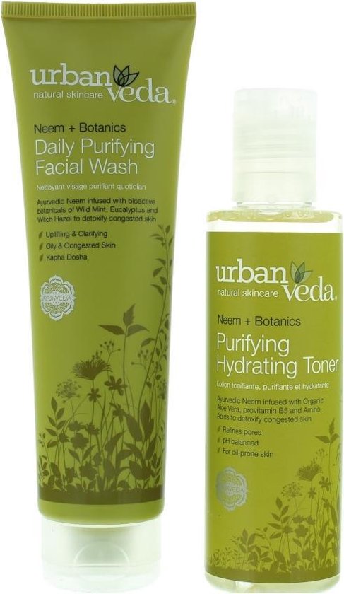 Urban Veda Purifying Facial Clensing Duo Skincare Set 2 Pieces Gift Set | bol