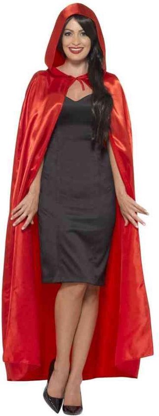 Smiffys - Satin Hooded Cape - Rood | bol