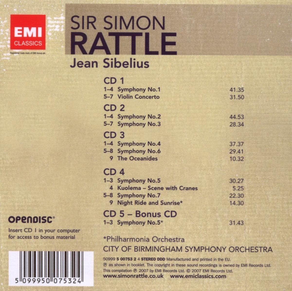 Sibelius: Symphonies 1-7 - Sir Simon Rattle, Jean Sibelius | CD (album) | Muziek | bol