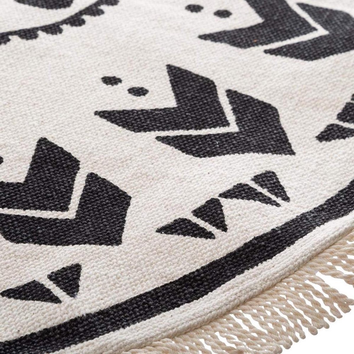 Tapijt Rond - zwart/wit - Grafische Patronen - Ø120CM | bol