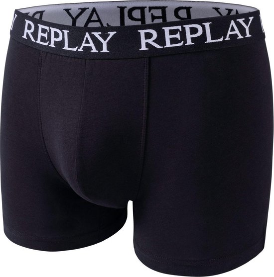 Replay - Heren Onderbroeken 3-Pack Basic Boxers - Zwart - Maat L | bol.com