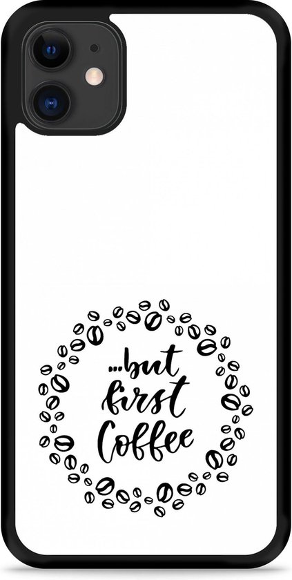 iPhone 11 Hardcase hoesje But first coffee - Designed by Cazy | bol