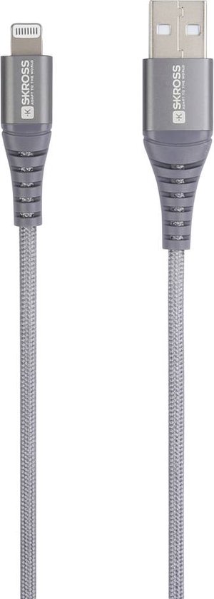 Skross USB-kabel USB 2.0 USB-C stekker, Apple Lightning stekker 2.00 m Space grijs... | bol