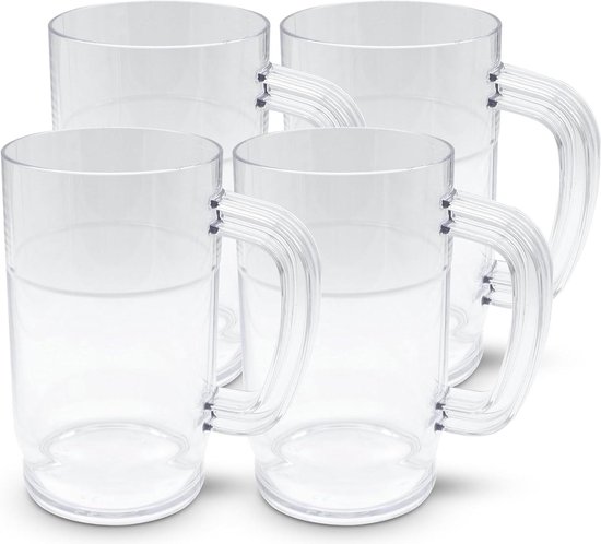 50-cl kunststof bierpul - set van 4 herbruikbare polycarbonaat bierpullen met maatkrug... | bol