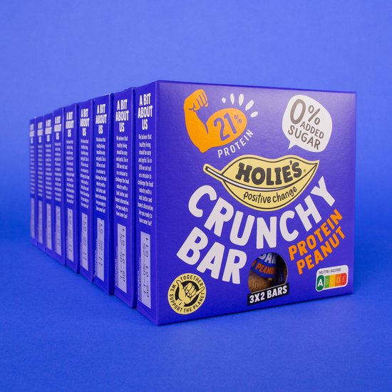 Holie's Crunchy Bar Protein Peanut 3x2 repen - eiwit - reep - suikervrij - gezond -... | bol