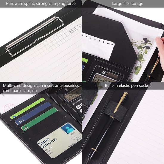 A4 Conferentiemap met Pennenhouder - Portfolio Map Klembord voor Pad ...