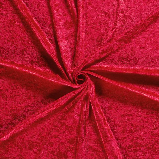 Velours de Panne / Crushed Velvet Stof - Rood 015 - 1 Meter | bol