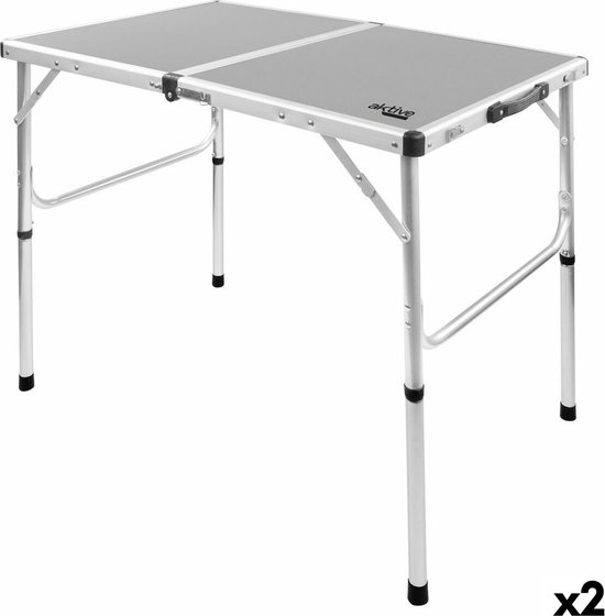 Vouwtafel Aktive Camping Grijs 90 x 70 x 60 cm (2 Stuks) | bol