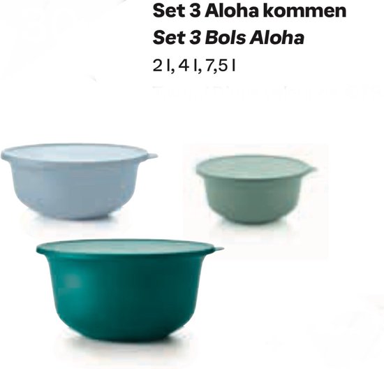 Tupperware set 3 Aloha kommen | bol