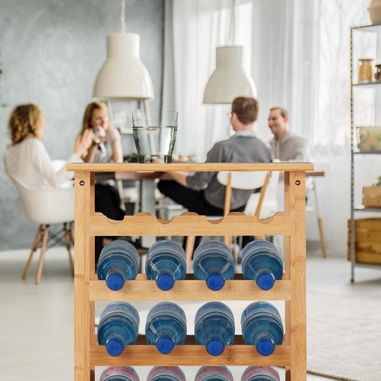 Bamboe drankenrek voor 28 flessen - HBD 94x47x29 cm - kelder keuken ...