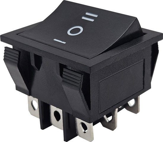 ProRide Wipschakelaar ON-OFF-ON KCD9-202 - 3 Polig - 250V/16A - Zwart | bol