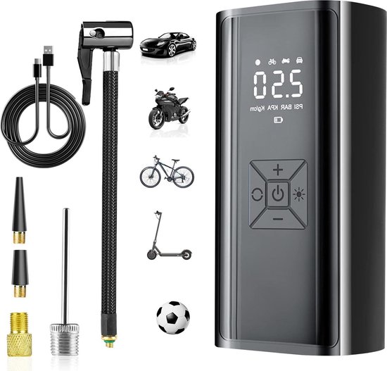 Elektrische luchtpomp met 6000 mAh accu - draagbare compressor 150 psi ...