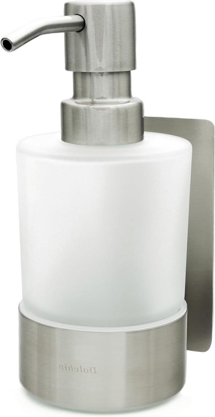 Wall Mounted Soap Dispenser without Drilling - Frosted Glass Hand Soap ...