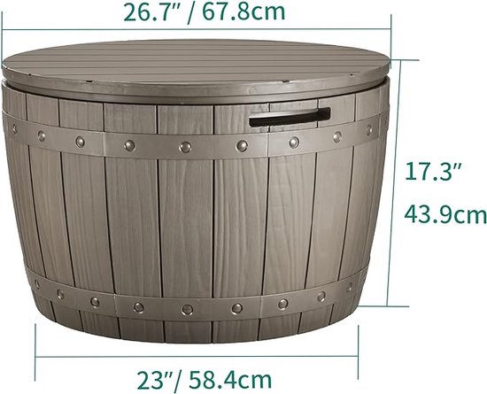 100 gallons, grote brug van hars, opslag buiten, meubels, outdoor ...