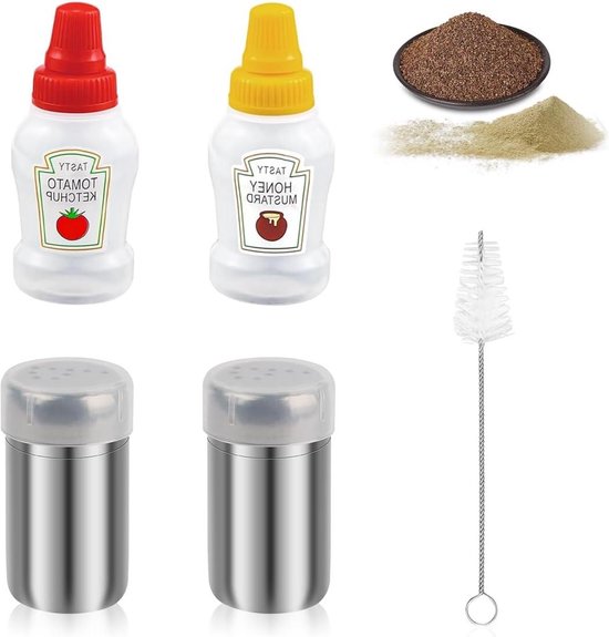 6 stuks kleine zoutvaatjes mini zout- en pepervaatjes voor camping, bentoboxen,... | bol