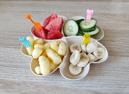2 x Monkeyplatter Vakjesbord Schaal - Gezond Eten Borden - Kinderbord ...