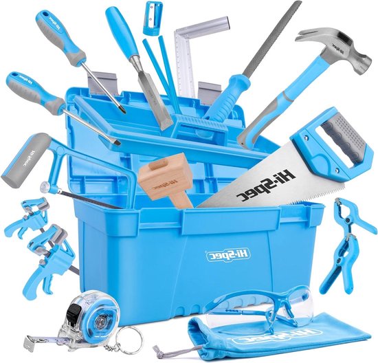 25-Piece Beginners Carpenters Tools Set with Tool Box - Wood Carving Tools - Wood... | bol