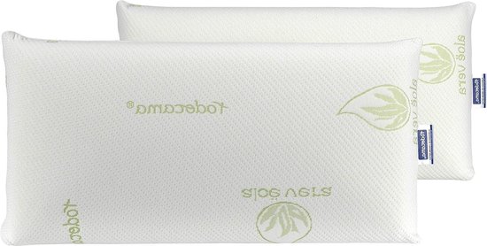 Visco elastic pillow compact core double cover with zip aloe vera plus ...