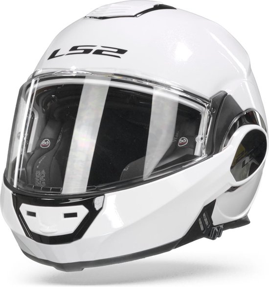 LS2 FF399 Valiant Single Mono Gloss White Modular Helmet M - Maat M ...