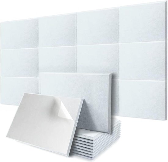 12 mm rechthoekige akoestische platen - set van 10 - 40 x 30 cm - wit ...