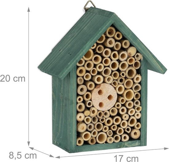 Insectenhotel dennenhout tuin - balkon wespen wilde bijen HBD 20x17x85 ...
