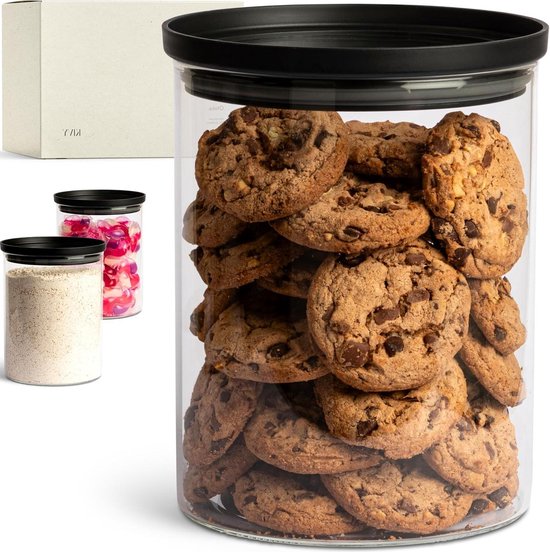 Voorraadpotten transparant glazen deksel - luchtdicht bewaarpotten 4x ...