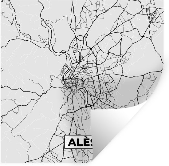 Stickers Stickers muraux - Carte - Plan de ville - Alès - Carte ...