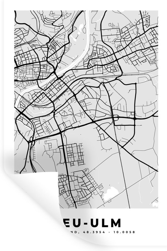 Stickers muraux - Carte - Allemagne - Neu-Ulm - Carte - Plan de la ...