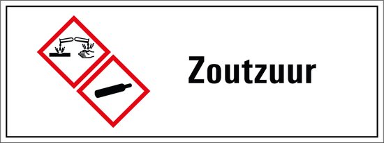 Zoutzuur GHS tekststicker 400 x 150 mm | bol