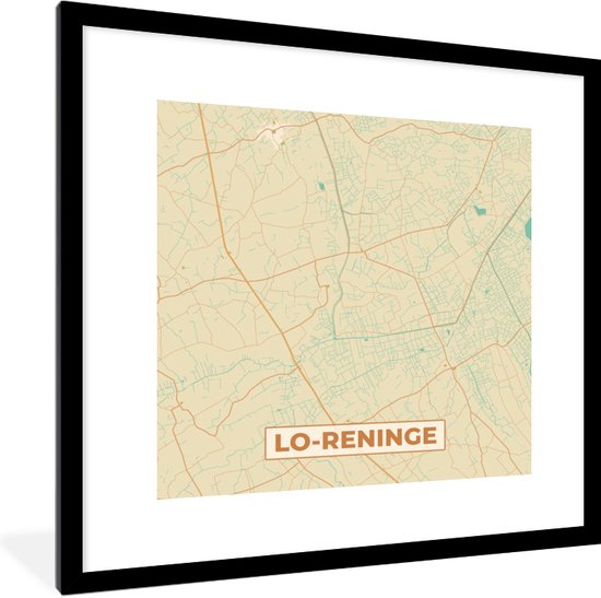 Fotolijst incl. Poster - Stadskaart - Plattegrond - Kaart - Vintage ...