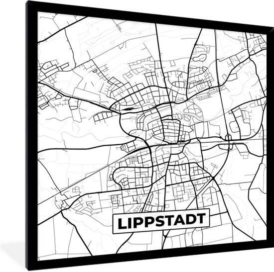 Fotolijst incl. Poster - Plattegrond - Lippstadt - Kaart - Stadskaart ...