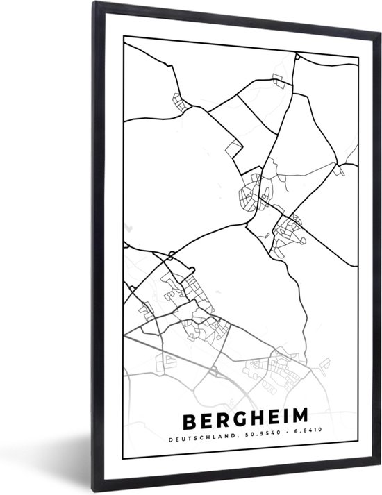 Fotolijst incl. Poster - Kaart - Bergheim - Plattegrond - Stadskaart ...
