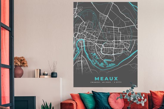 Poster Plattegrond – Meaux – Stadskaart – Kaart – Frankrijk - 120x180 ...