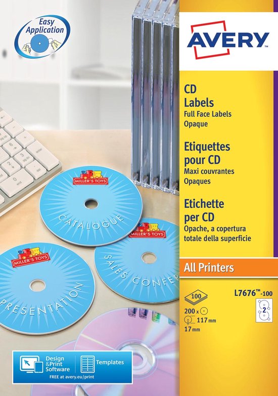 Avery L7676-100 printeretiket | bol