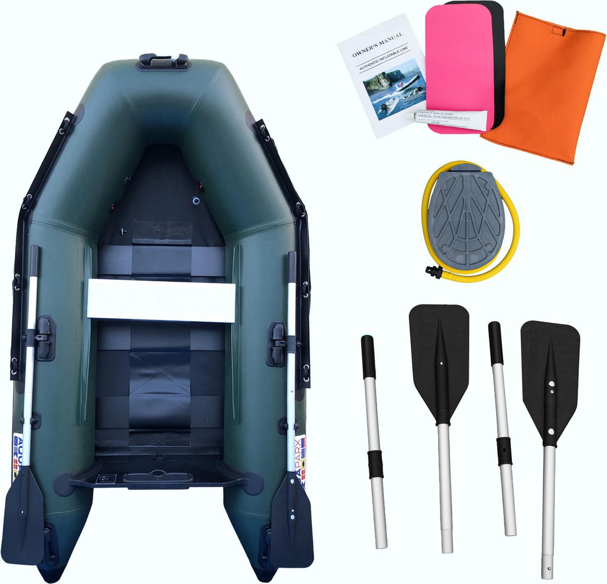 Bateau pneumatique professionnel AQUAPARX 230PRO MKIII Green - bateau ...