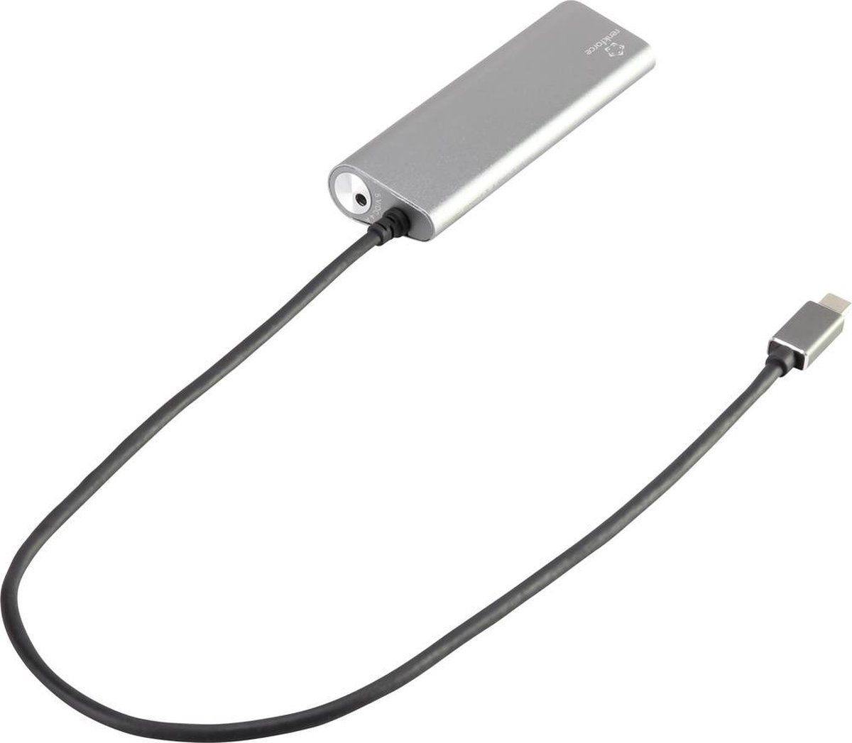 Renkforce USB 3.1 Gen 1-hub 4 poorten Met aluminium behuizing Zilver ...