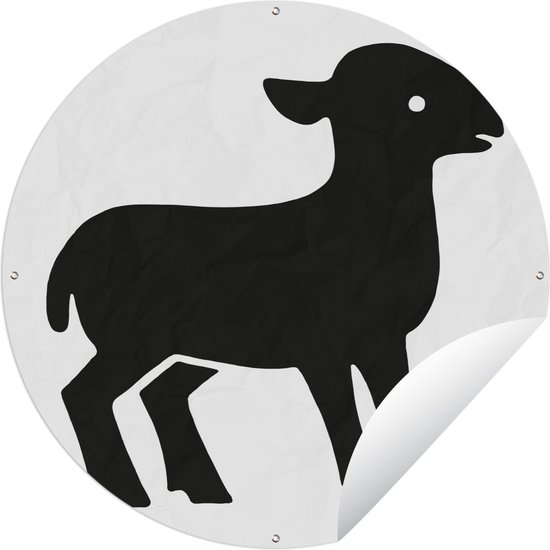 Affiche de jardin ronde Illustration d'agneau - Illustration d'une ...