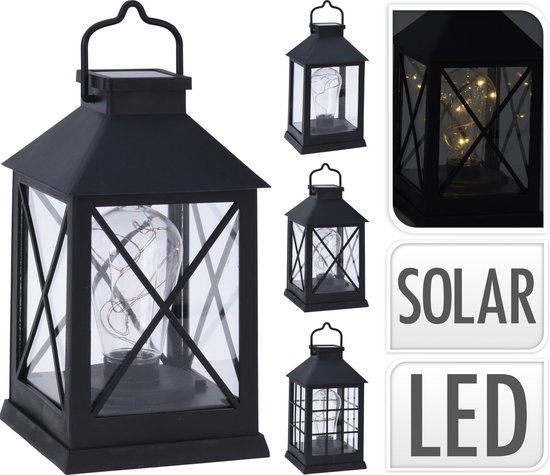 Solar lantaarn LED 10,5x10,5x19cm | bol.com