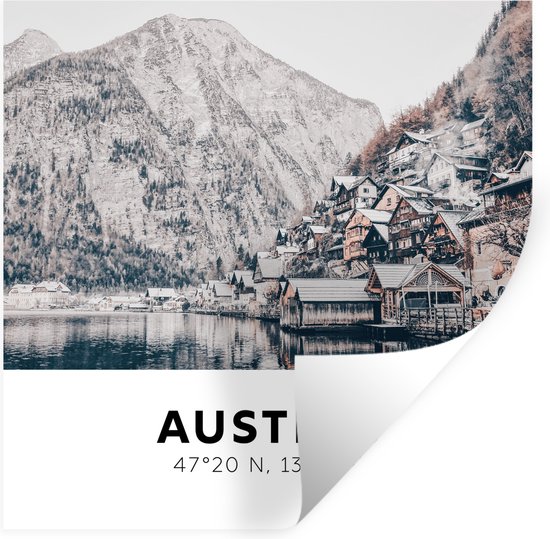 Muurstickers - Sticker Folie - Oostenrijk - Meer - Huizen - 30x30 cm ...