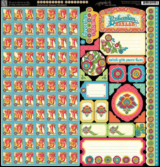Graphic45 Bohemian bazaar 30,5x30,5cm stickers | bol.com