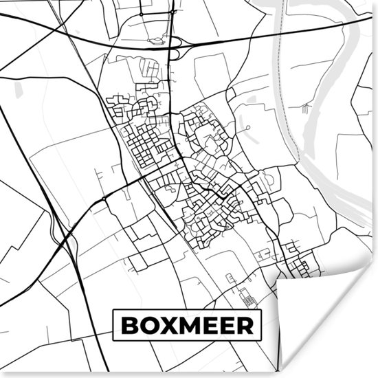Poster Plattegrond - Boxmeer - Kaart - Stadskaart - 100x100 cm XXL | bol