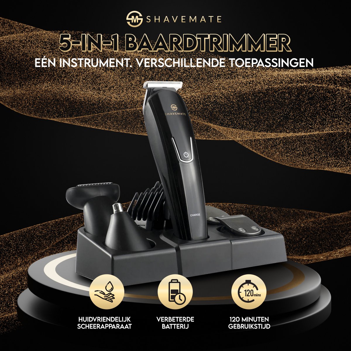 ShaveMate 5-in-1 Baard Trimmer - Tondeuse Voor Mannen - Hair Clipper ...