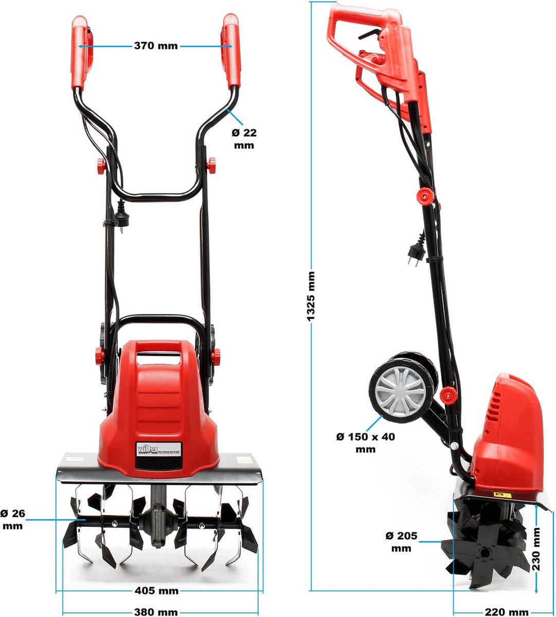 Wildanger elektrische tuinfrees 1500w 400 toeren/min grondfrees ...