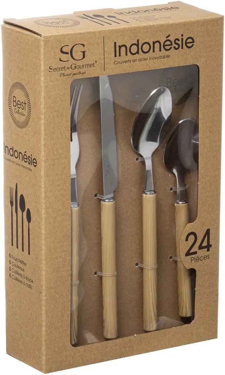 Secret de Gourmet Indonésie bestekset 24 stuks 6 personen inox | bol.com