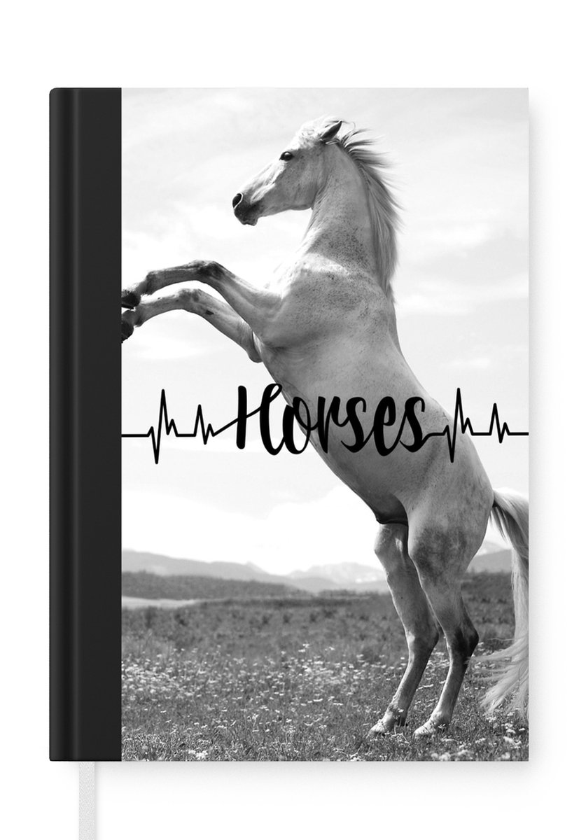 Carnet - Cahier d'écriture - Citation de Paarden 'Chevaux' et un cheval ...