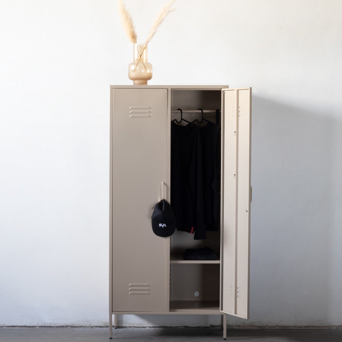 Kledingkast Locker - Taupe - Metaal - 85x50x183cm - Kast Pip - Giga ...