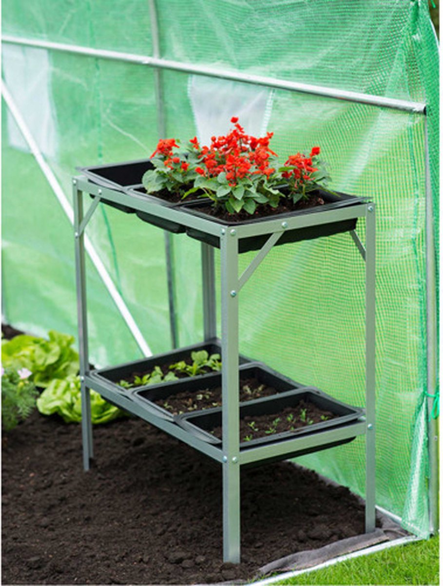 Nature - Kweek-/oppottafel - H77 x 77 x 40cm - met 6 kweekbakken | bol.com